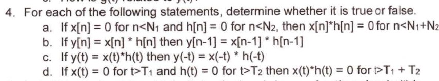 Solved For each of the following statements, determine | Chegg.com