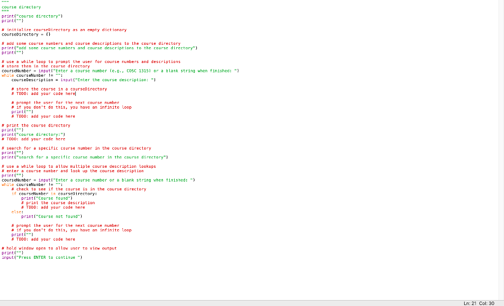 Solved This program prompts the user for a set of course | Chegg.com