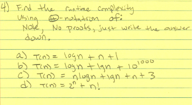 Solved Find the runtime complexity using ⊕-notation of: | Chegg.com