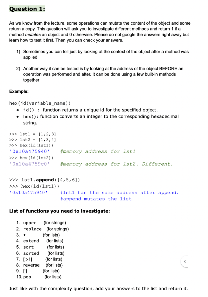 Solved Question 1: As we know from the lecture, some | Chegg.com