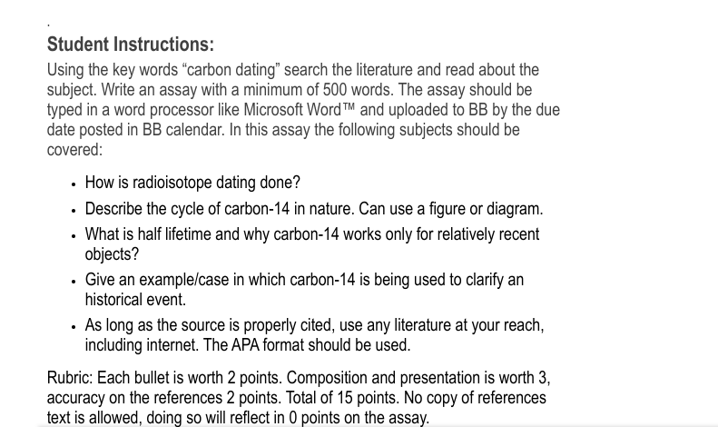 Solved Student Instructions: Using the key words "carbon | Chegg.com