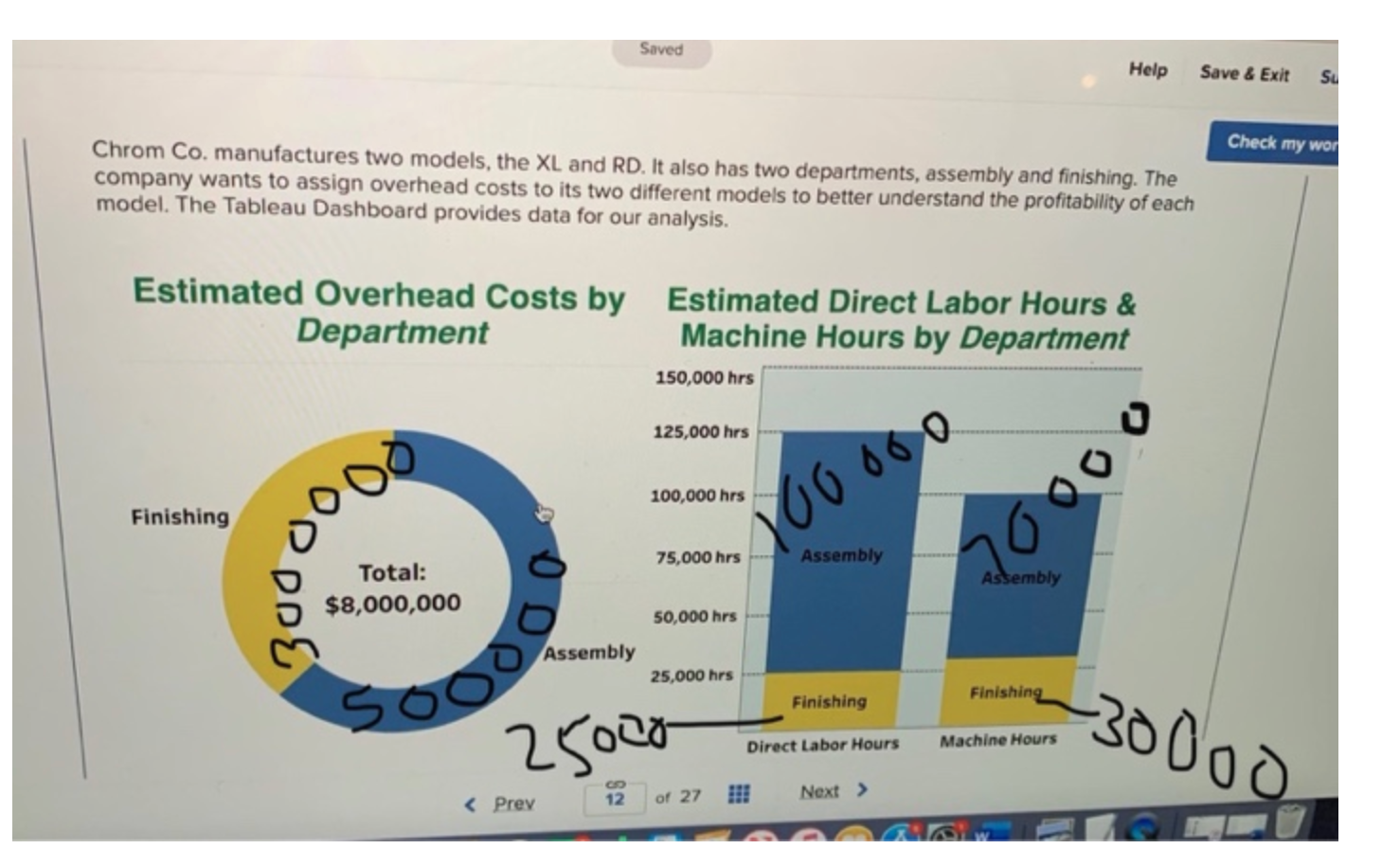 Solved Saved Help Save & Exit su Check my wor Chrom Co. | Chegg.com