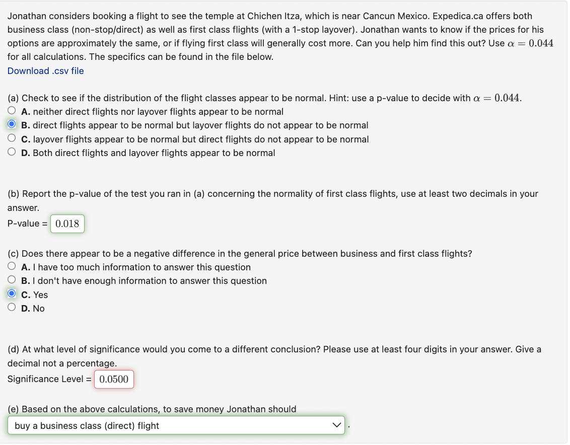 Solved csv file included, just need an answer for D, | Chegg.com