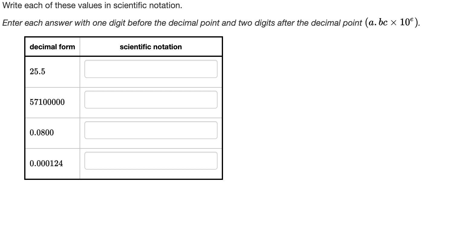 Solved Write each of these values in scientific notation. | Chegg.com