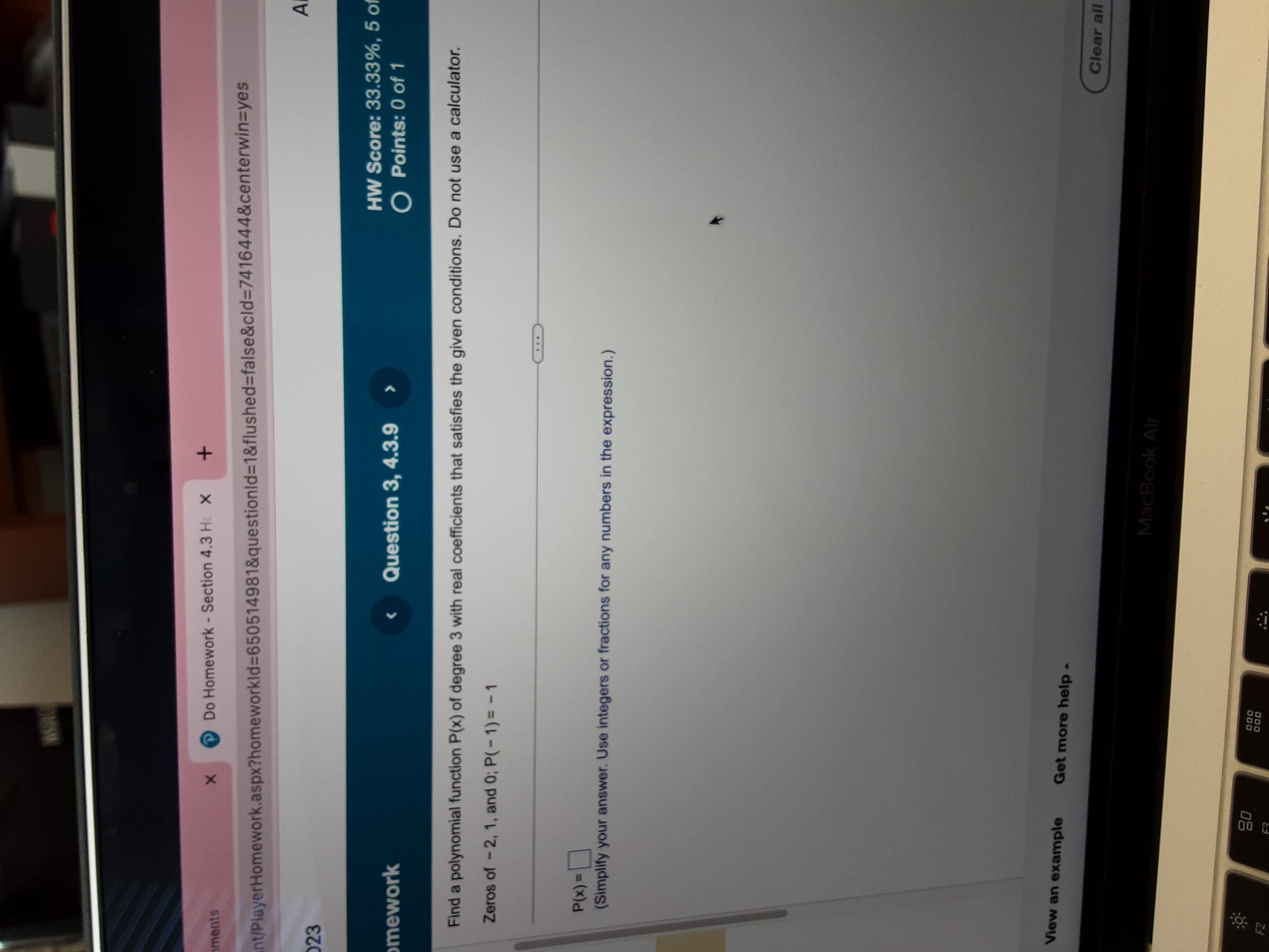 Solved Find a polynomial function P(x) of degree 3 with real | Chegg.com