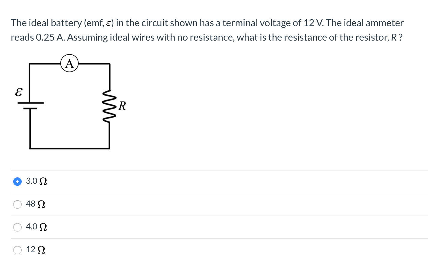 Solved The ideal battery (emf, e) in the circuit shown has a | Chegg.com