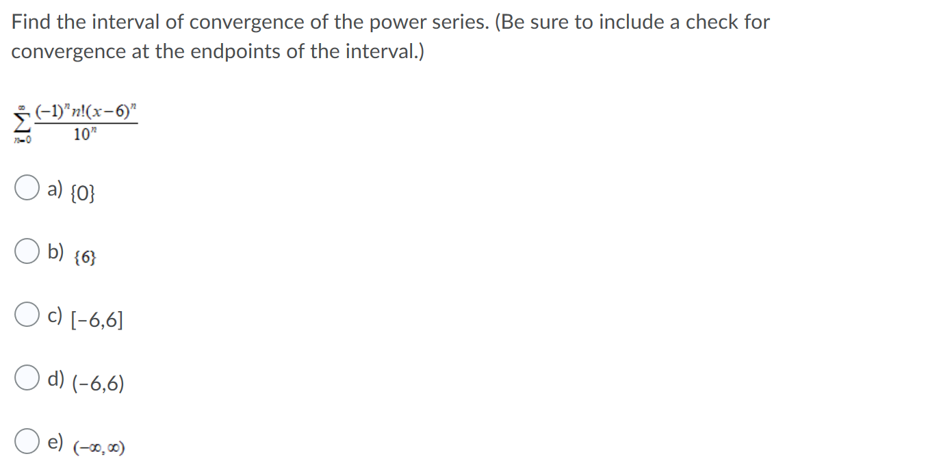 Solved Find the interval of convergence of the power series. | Chegg.com