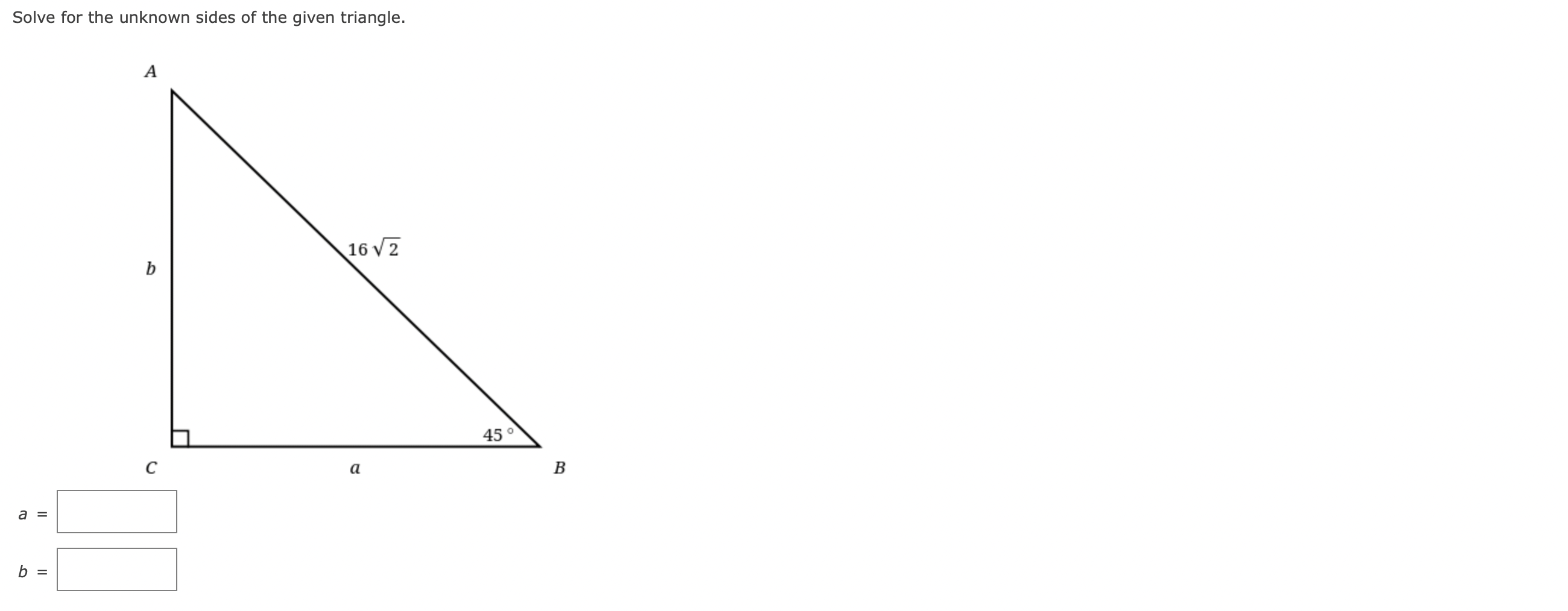 Solved Solve for the unknown sides of the given | Chegg.com