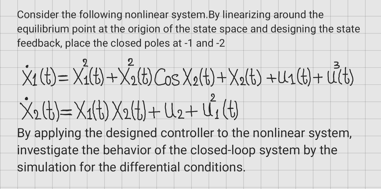 Solved Consider the following nonlinear system.By | Chegg.com
