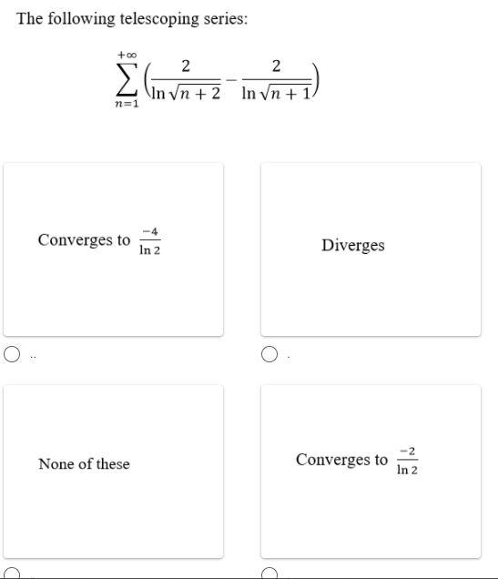 Solved The following telescoping series: +00 Z(wਜਾਣ ਦੀ m ) 2 | Chegg.com