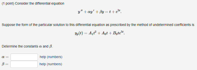 Solved Consider The Differential Equation