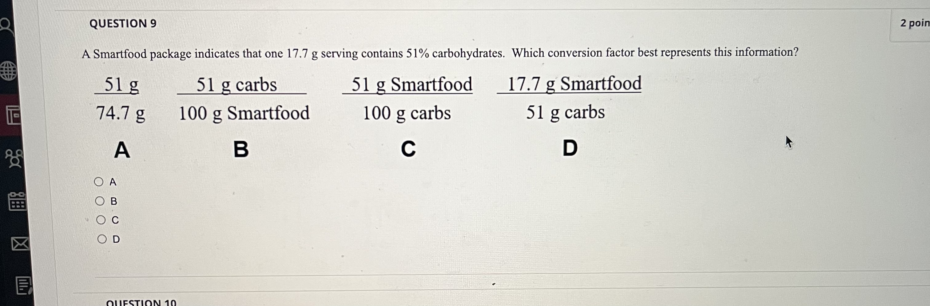 Solved A Smartfood package indicates that one 17.7 g serving | Chegg.com