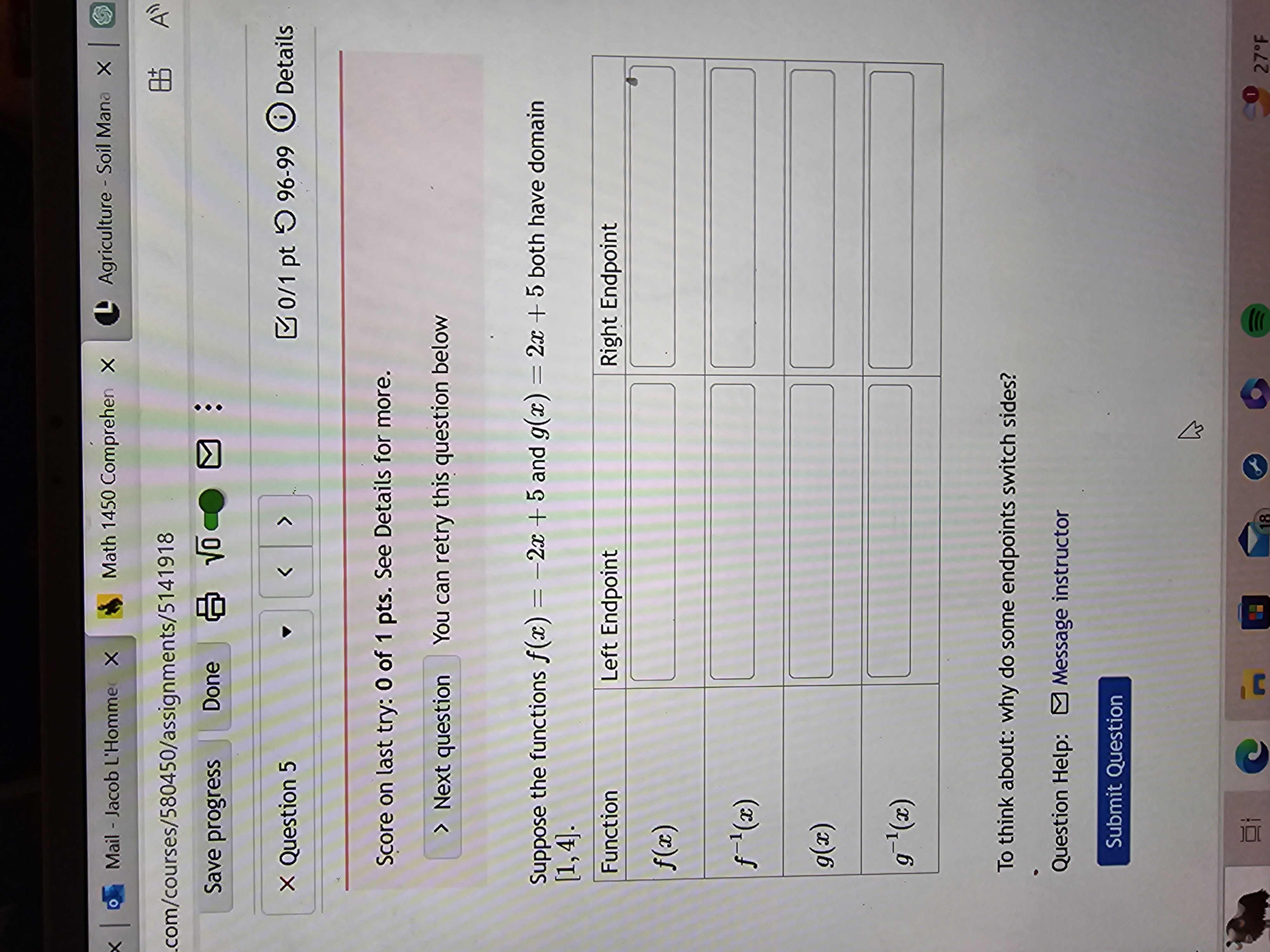 Suppose the functions f(x)=-2x+5 and g(x)=2x+5 both | Chegg.com