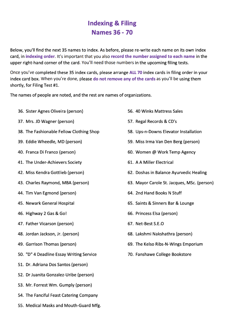 Please help me! I need this name in indexing order. | Chegg.com