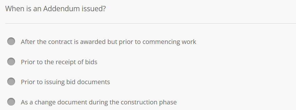 Solved When is an Addendum issued? | Chegg.com