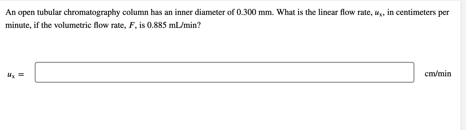 Solved An open tubular chromatography column has an inner | Chegg.com