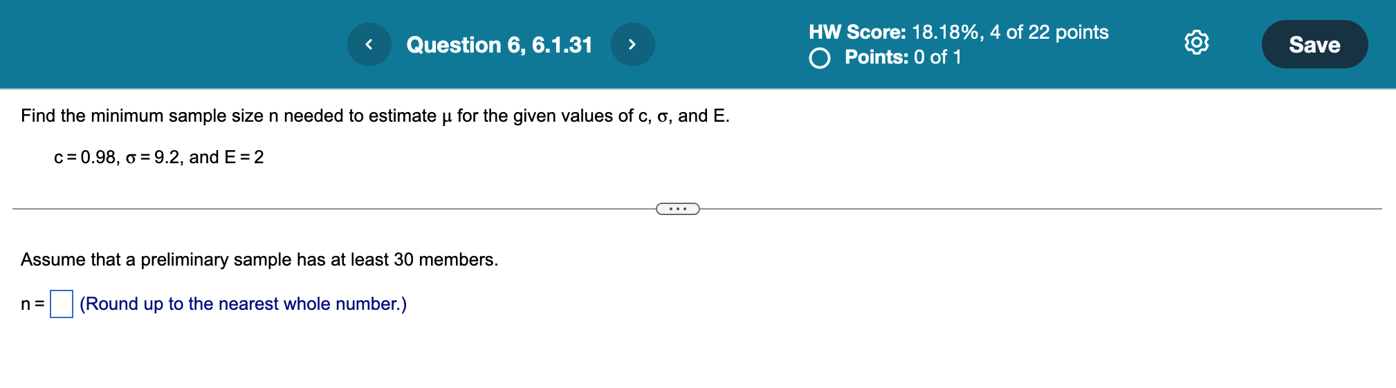Solved Find the minimum sample size n ﻿needed to estimate μ | Chegg.com