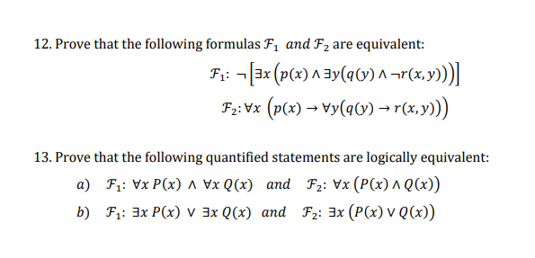 Solved 12. Prove that the following formulas F, and Fy are | Chegg.com