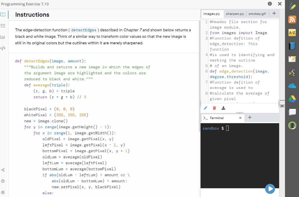 Solved Instructions 1 \#Header file section for image | Chegg.com