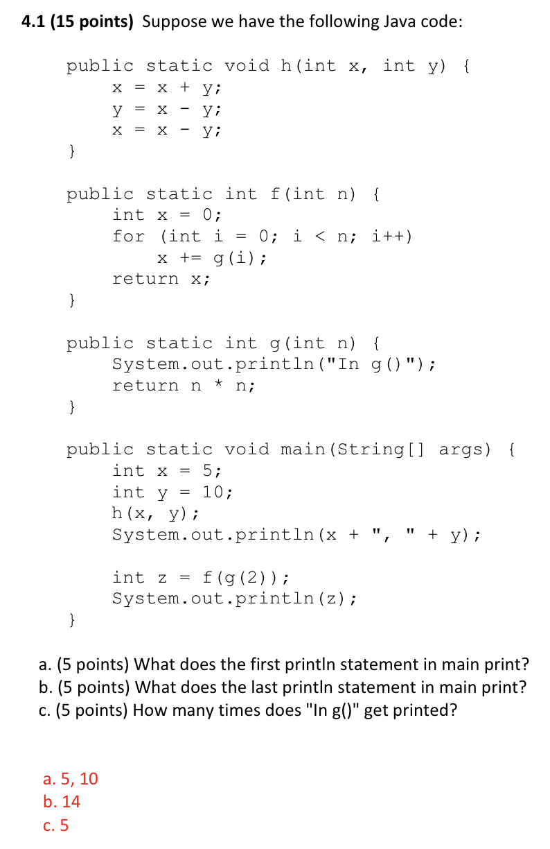 Solved java! show all the work and explain step by step | Chegg.com
