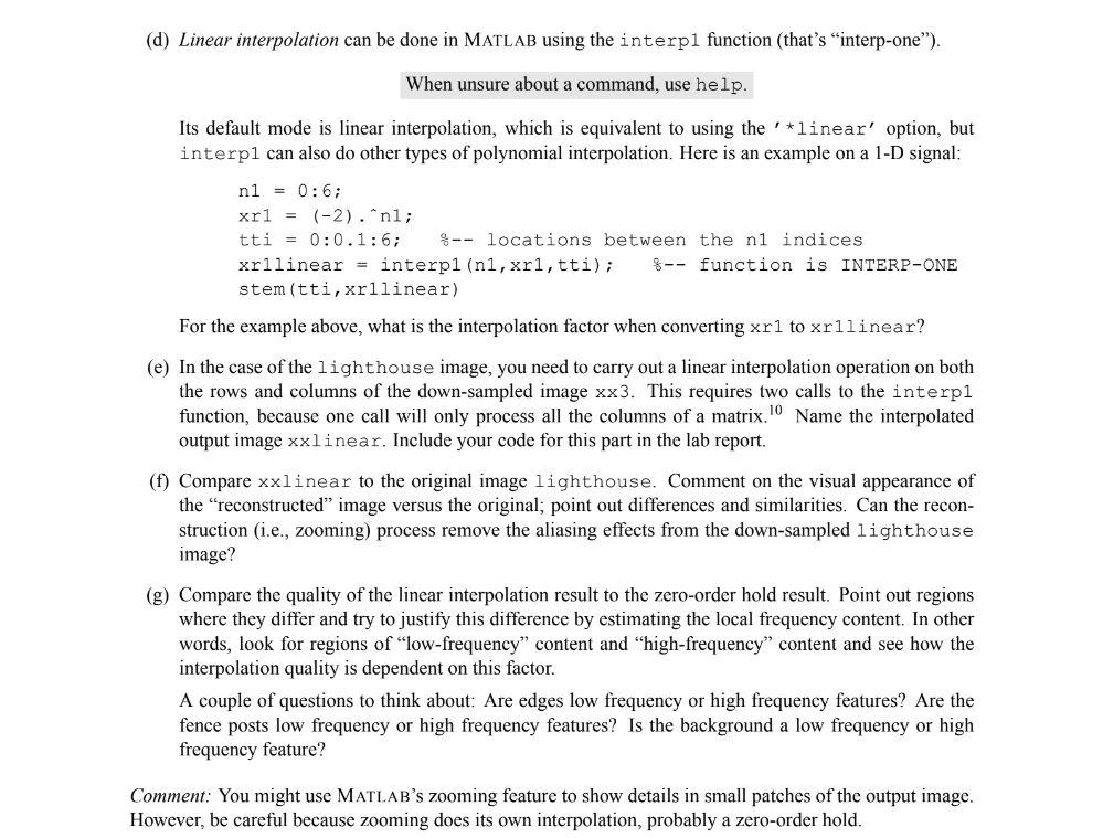 Solved 3 Lab Exercises: Sampling, Aliasing and | Chegg.com