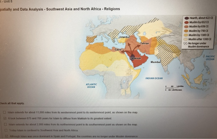 Solved t -Unit 8 patially and Data Analysis- Southwest Asia | Chegg.com