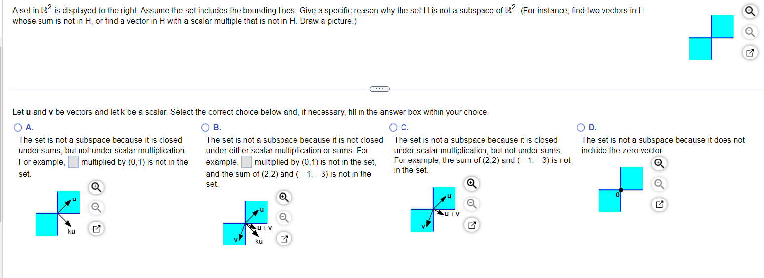 Solved A set in R2 is displayed to the right. Assume the set | Chegg.com