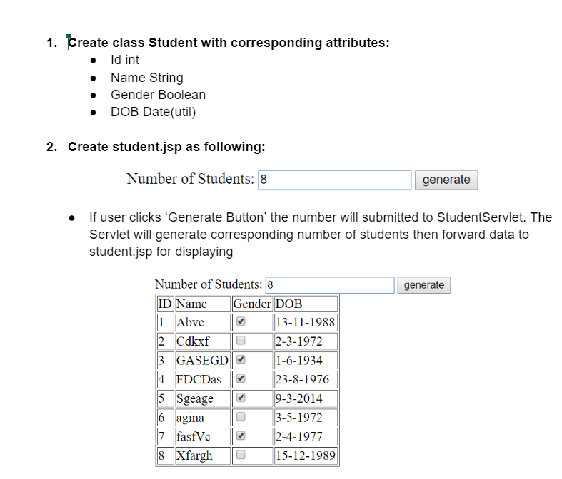 Solved 1. Create class Student with corresponding | Chegg.com