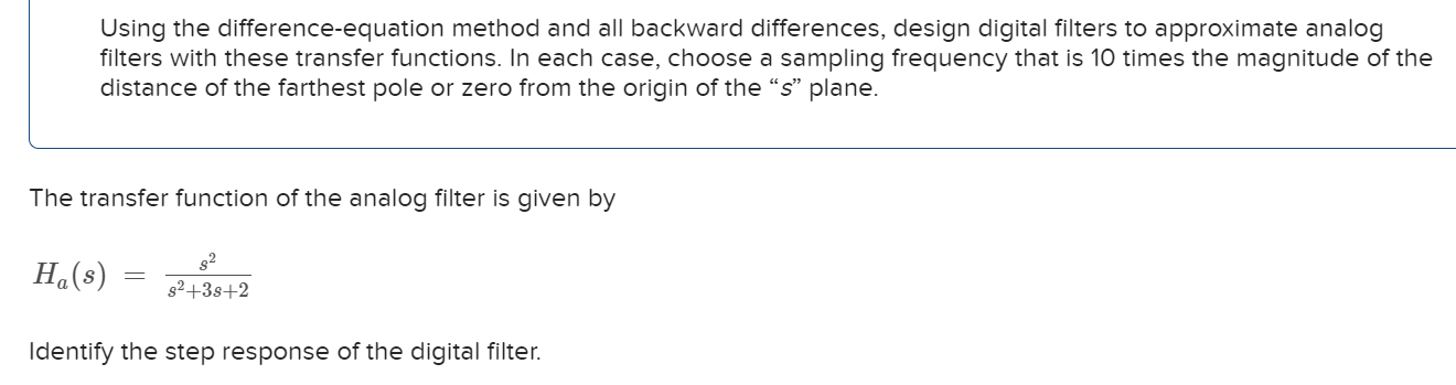 Solved Using the difference-equation method and all backward | Chegg.com