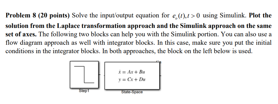 Solved Problem 8 (20 points) Solve the input/output equation | Chegg.com