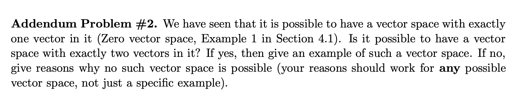 Solved Addendum Problem #2. ﻿We have seen that it is | Chegg.com