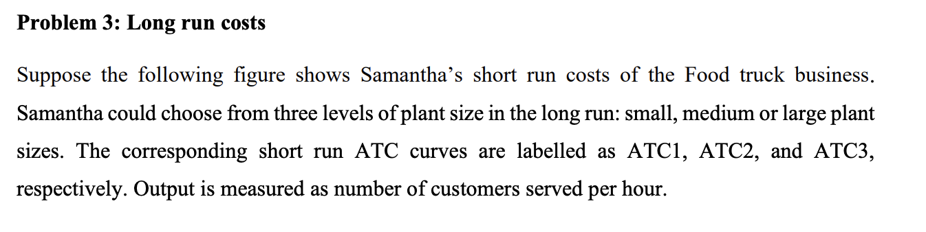 Solved Problem 3: Long run costs Suppose the following | Chegg.com