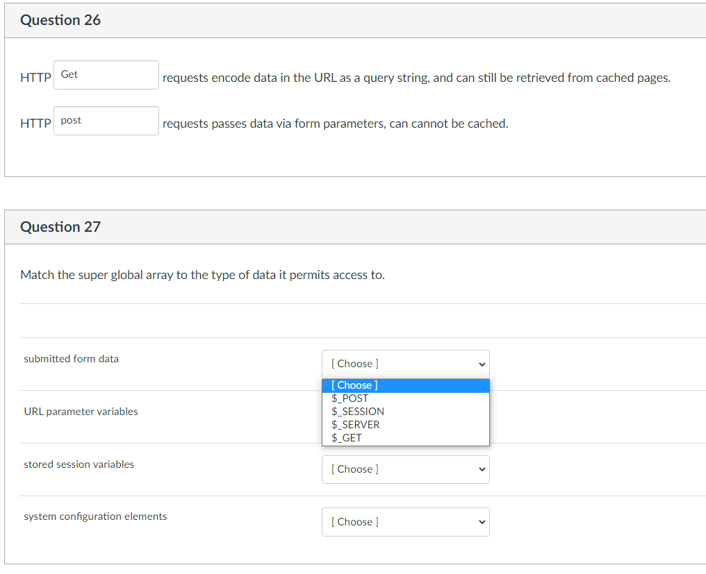 Solved Question 26 HTTP Get requests encode data in the URL | Chegg.com