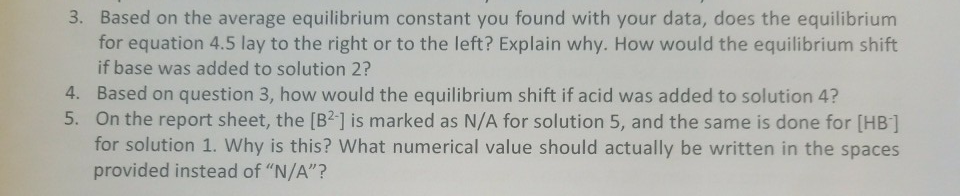 3. Based on the average equilibrium constant you | Chegg.com