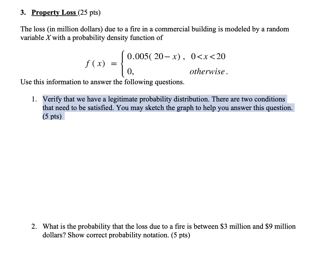 Solved 1. Verify that we have a legitimate probability | Chegg.com