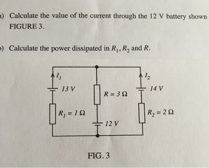 Solved Calculate the value of the current through the 12 V | Chegg.com