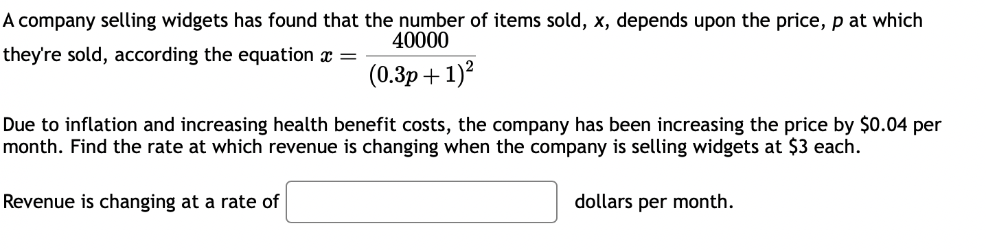 Solved A company selling widgets has found that the number | Chegg.com