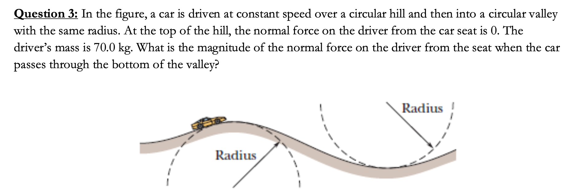 Solved Question 3: In the figure, a car is driven at | Chegg.com