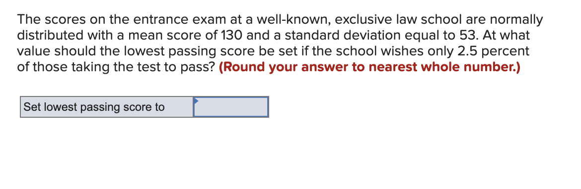 Solved The scores on the entrance exam at a well-known, | Chegg.com