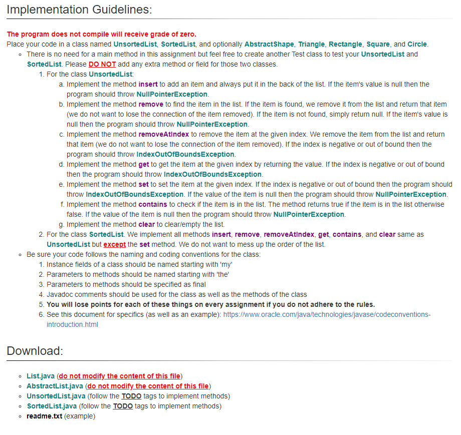 Solved Complete the coding assignment, in Java language. To | Chegg.com