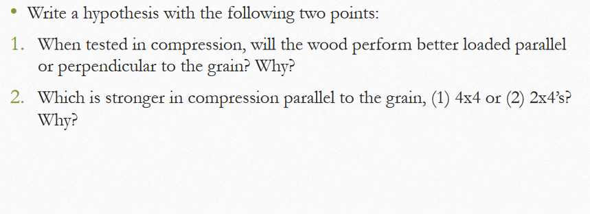 Solved Compression Test- Wood specimens "Wood differs from | Chegg.com