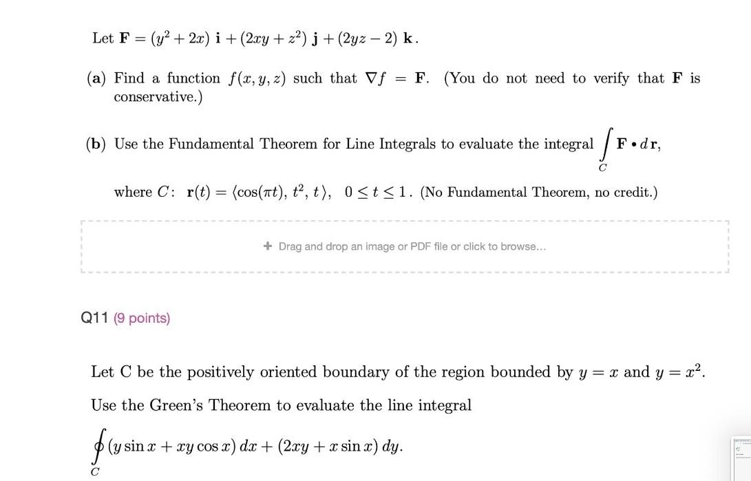 Solved Let F= (y2 + 2.0) i + (2xy + z2)j + (2yz – 2) k. (a) | Chegg.com