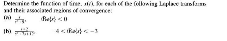 Solved Determine the function of time, x(t), for each of the | Chegg.com