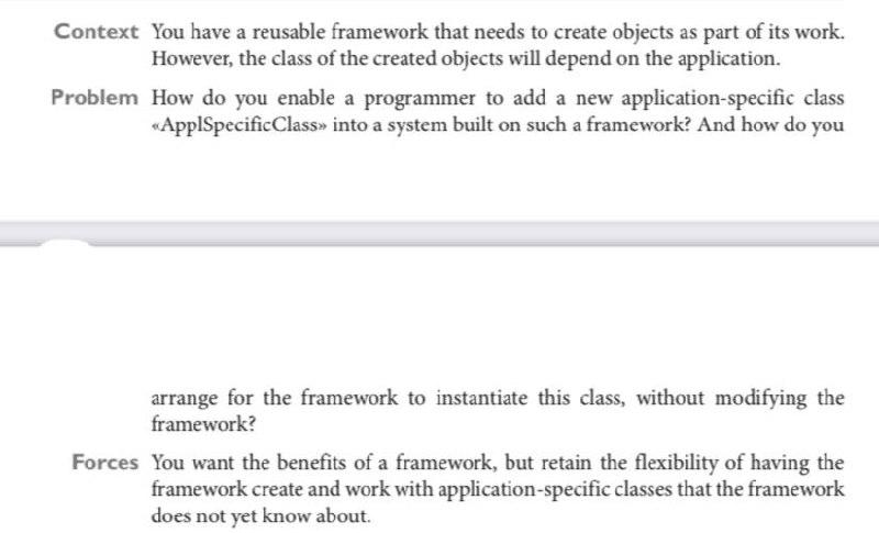 Solved Context You have a reusable framework that needs to | Chegg.com
