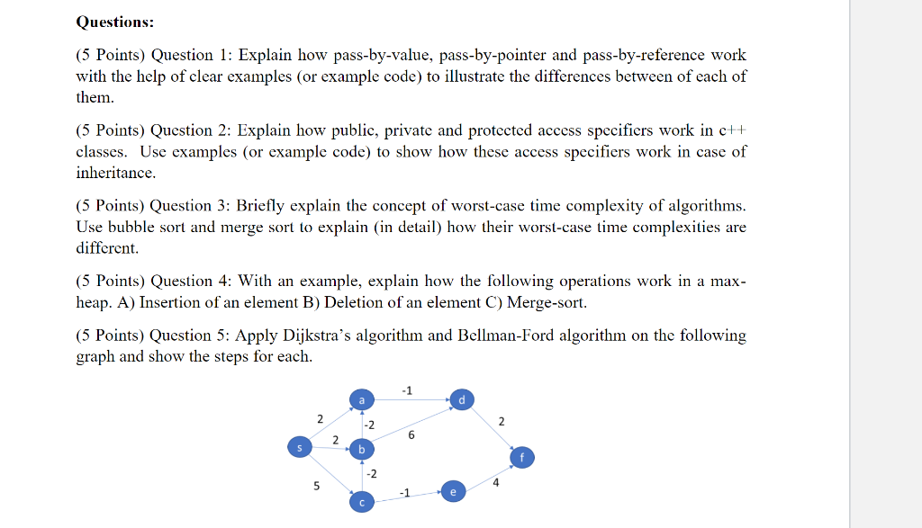 Solved Questions: (5 Points) Question 1: Explain how | Chegg.com