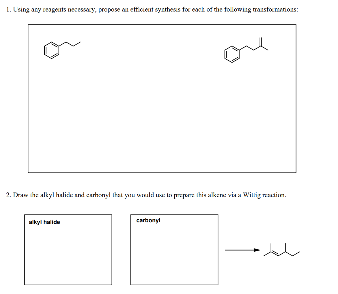 Solved Using any reagents necessary, propose an efficient | Chegg.com