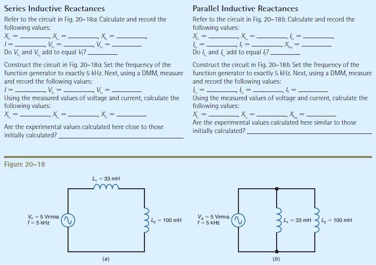Solved Series Inductive Reactances Parallel Inductive | Chegg.com