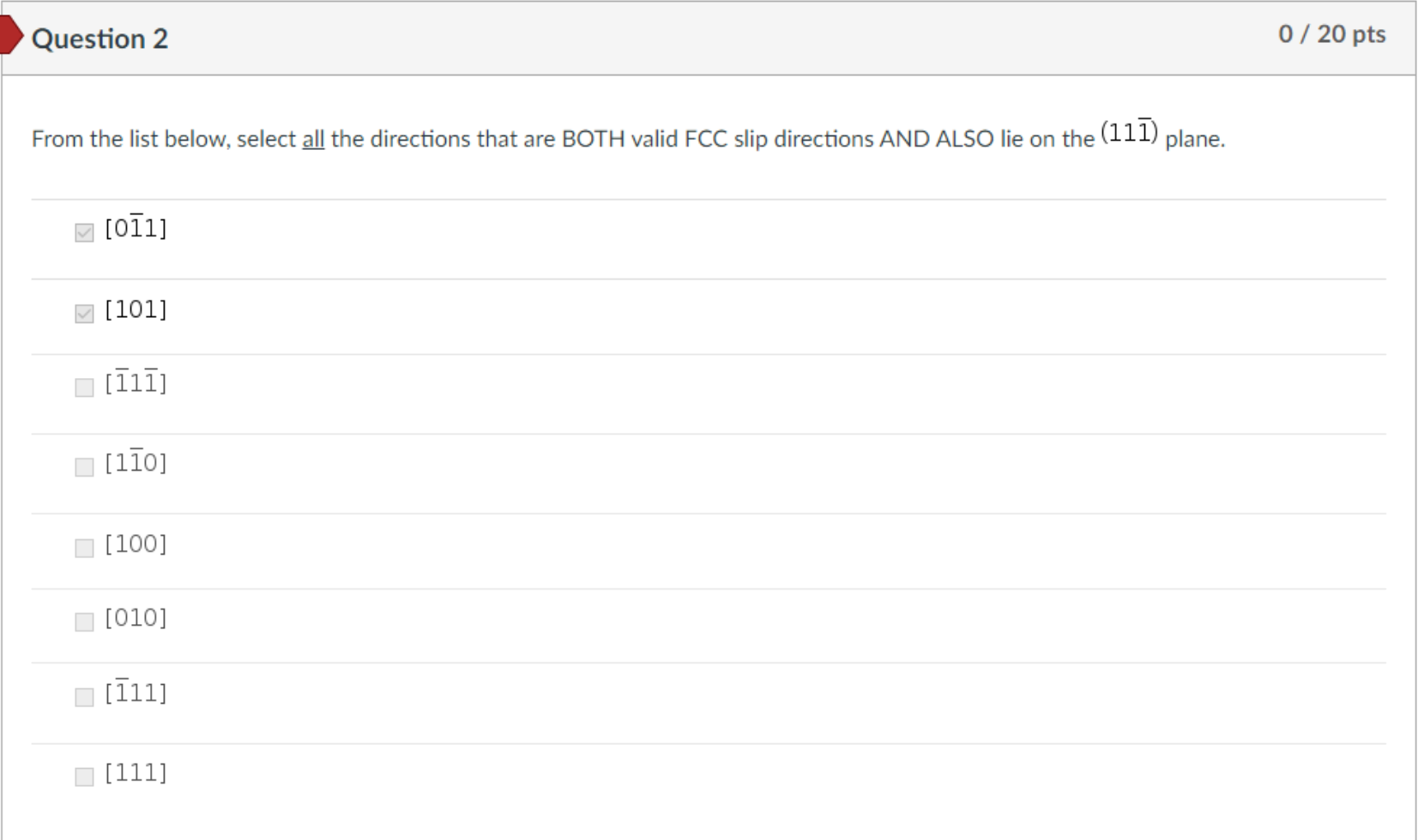 Solved From the list below, select all the directions that | Chegg.com