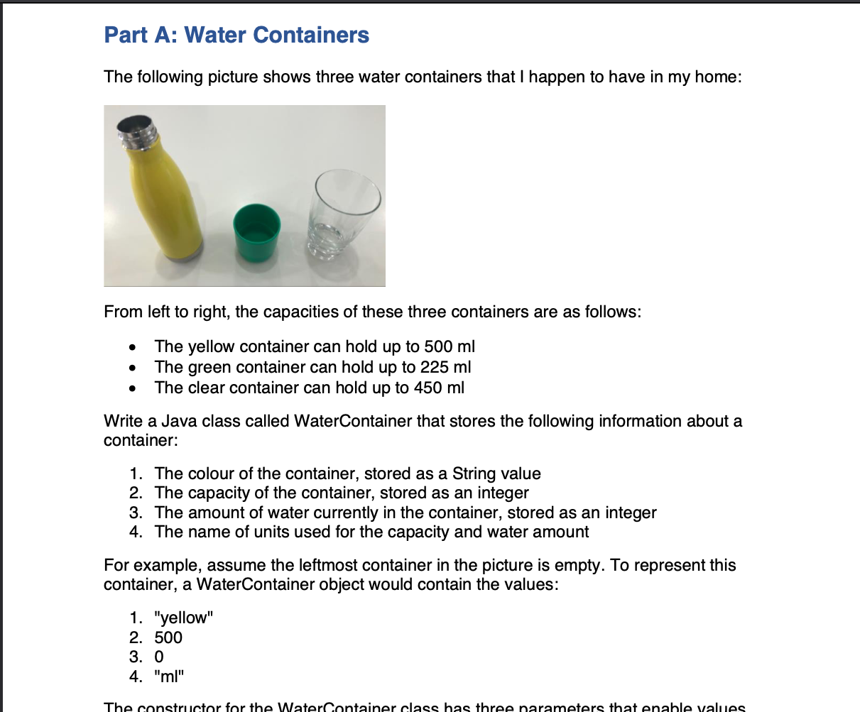 Solved Part A: Water Containers The following picture shows | Chegg.com
