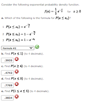 Solved Consider the following exponential probability | Chegg.com